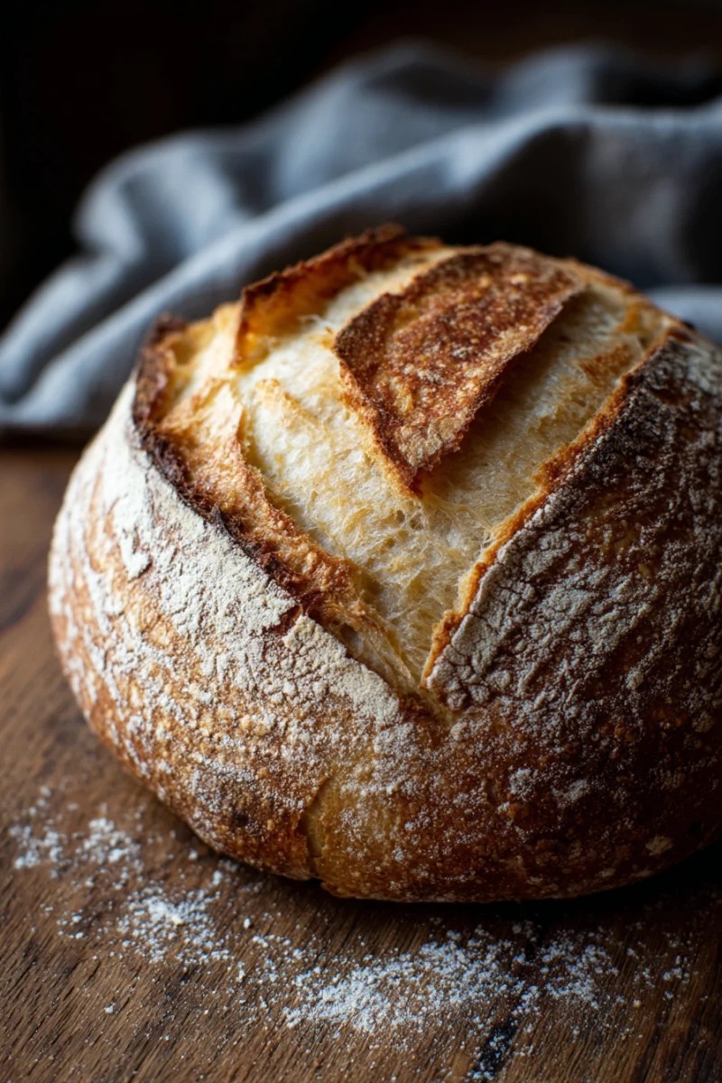 Artisan Bread Loaf with Crusty Outer Layer | Foodiesfeed AI