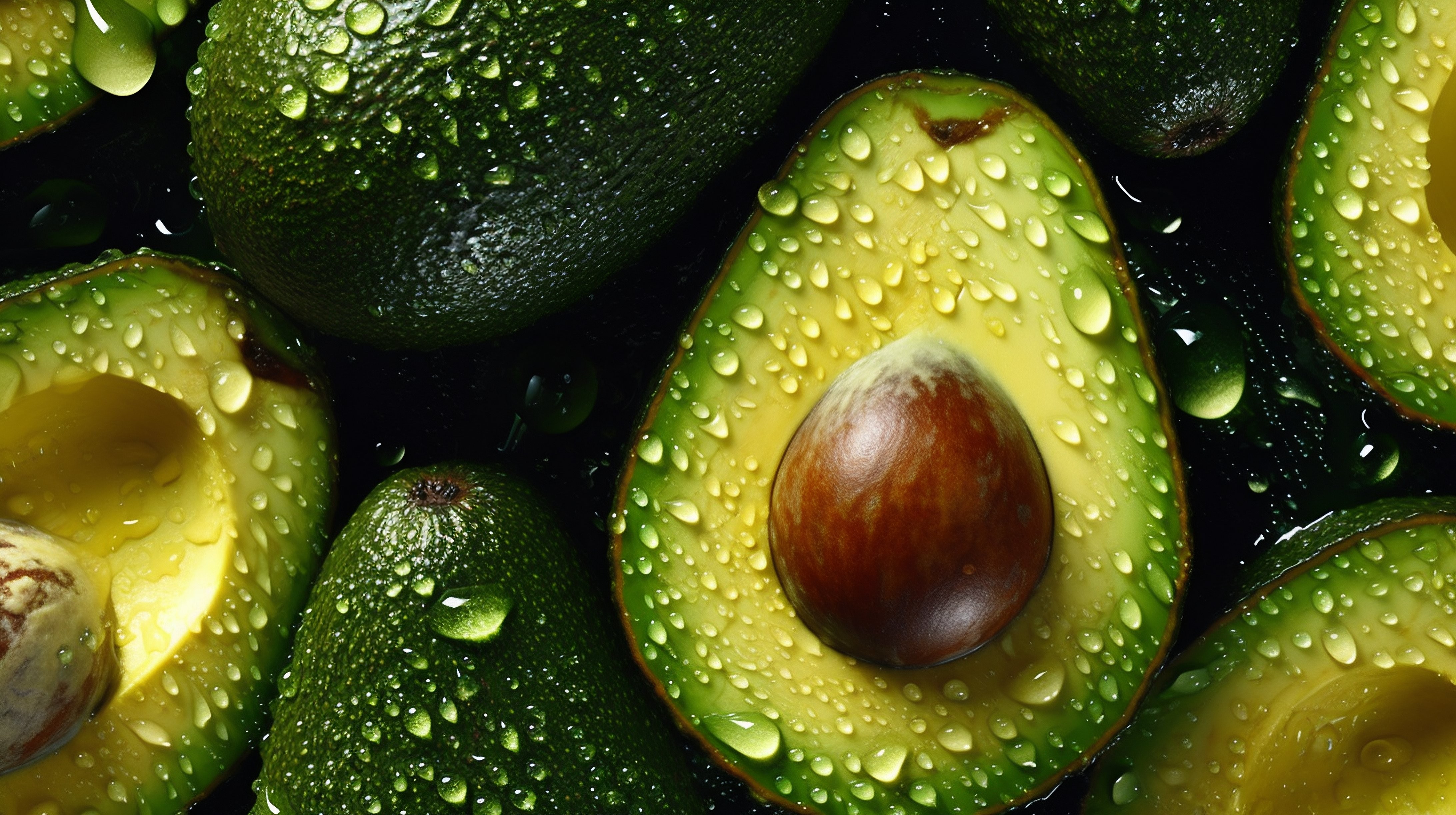 Avocado water drops | Foodiesfeed AI