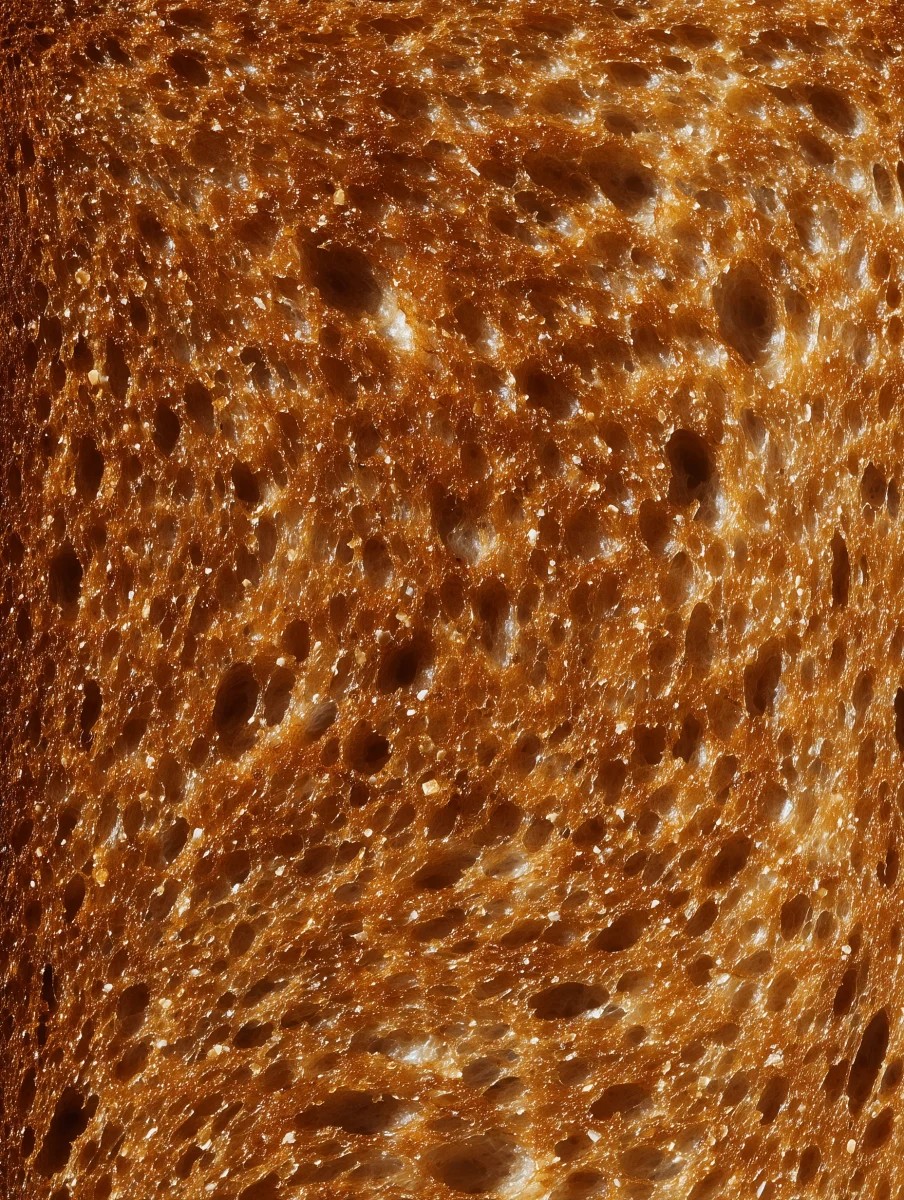 Close-Up of Crispy Brown Bread Texture | Foodiesfeed AI