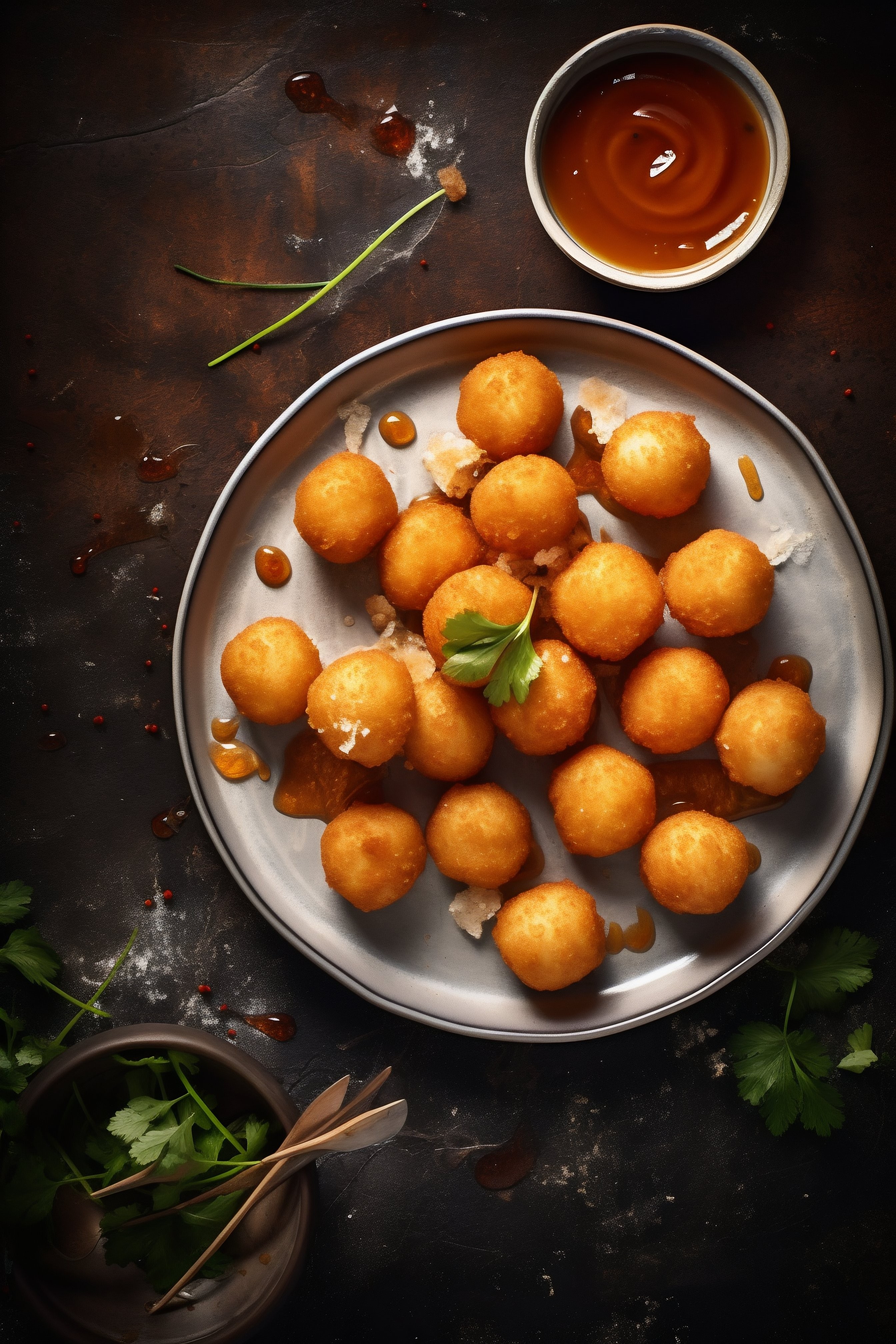 Crispy fried fish balls | Foodiesfeed AI