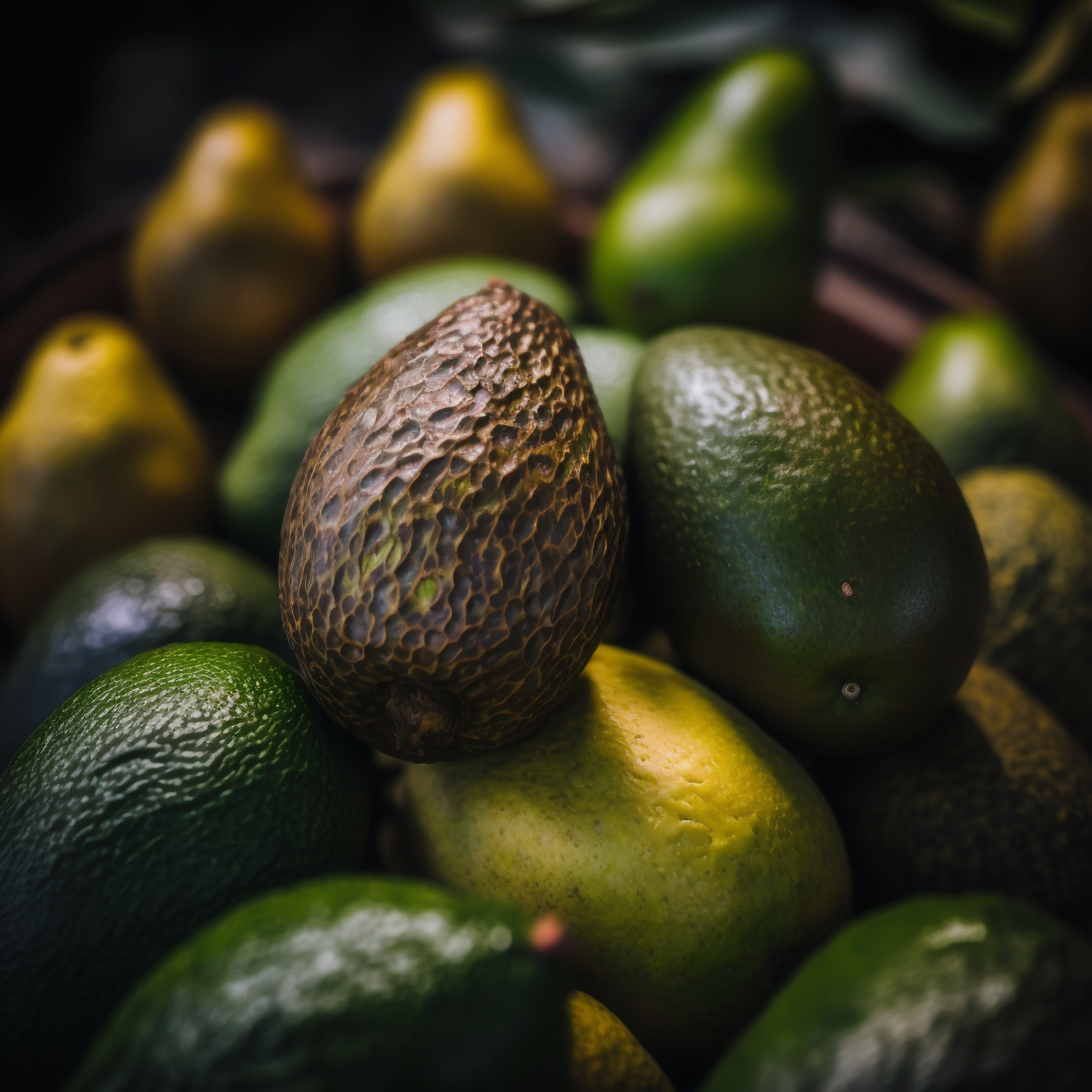 Fresh avocados at a market | Foodiesfeed AI