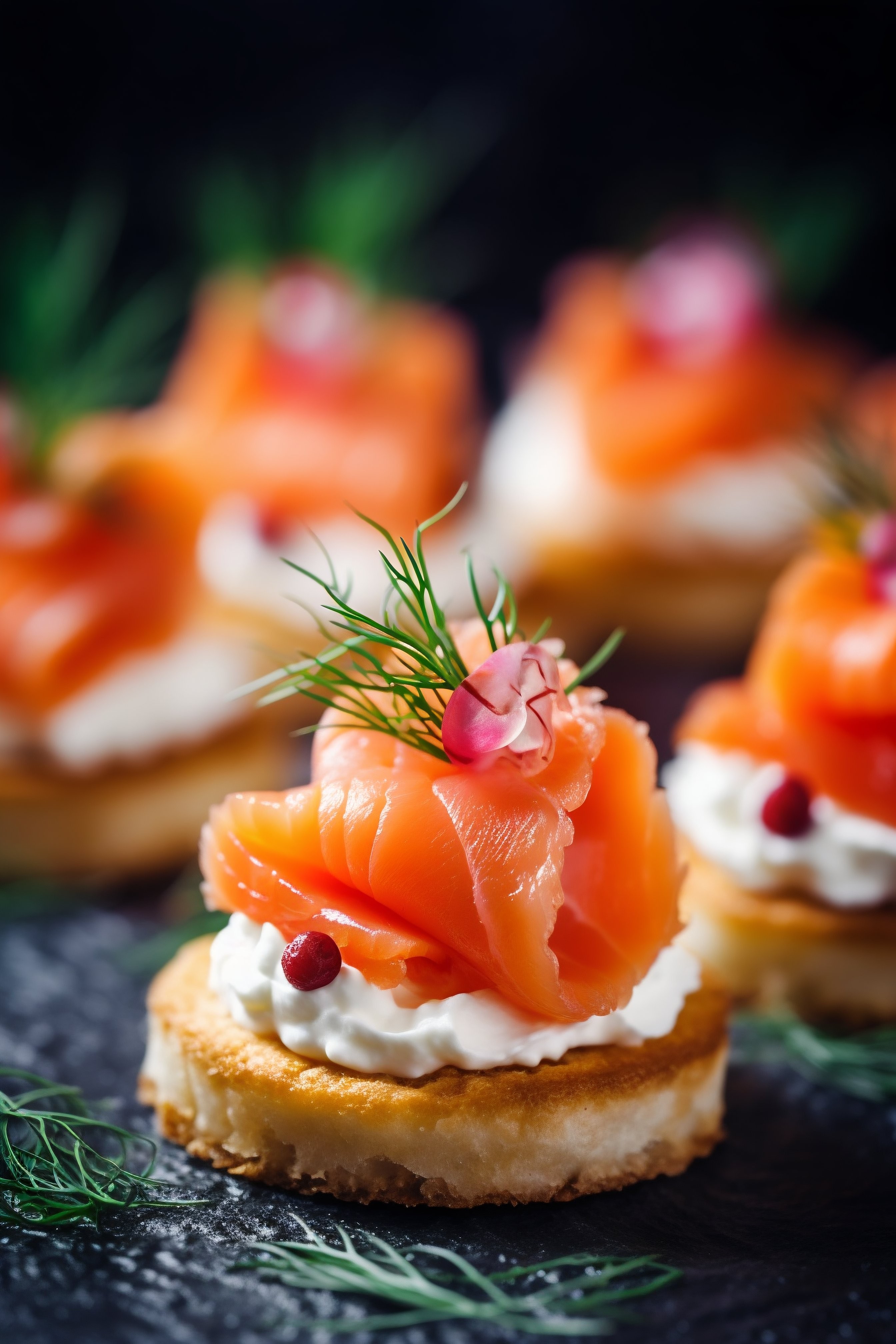 Salmon canapes | Foodiesfeed AI