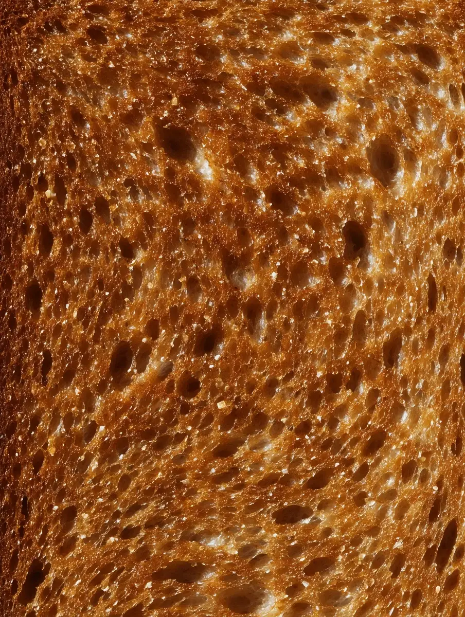 Close-Up of Crispy Brown Bread Texture | Foodiesfeed AI