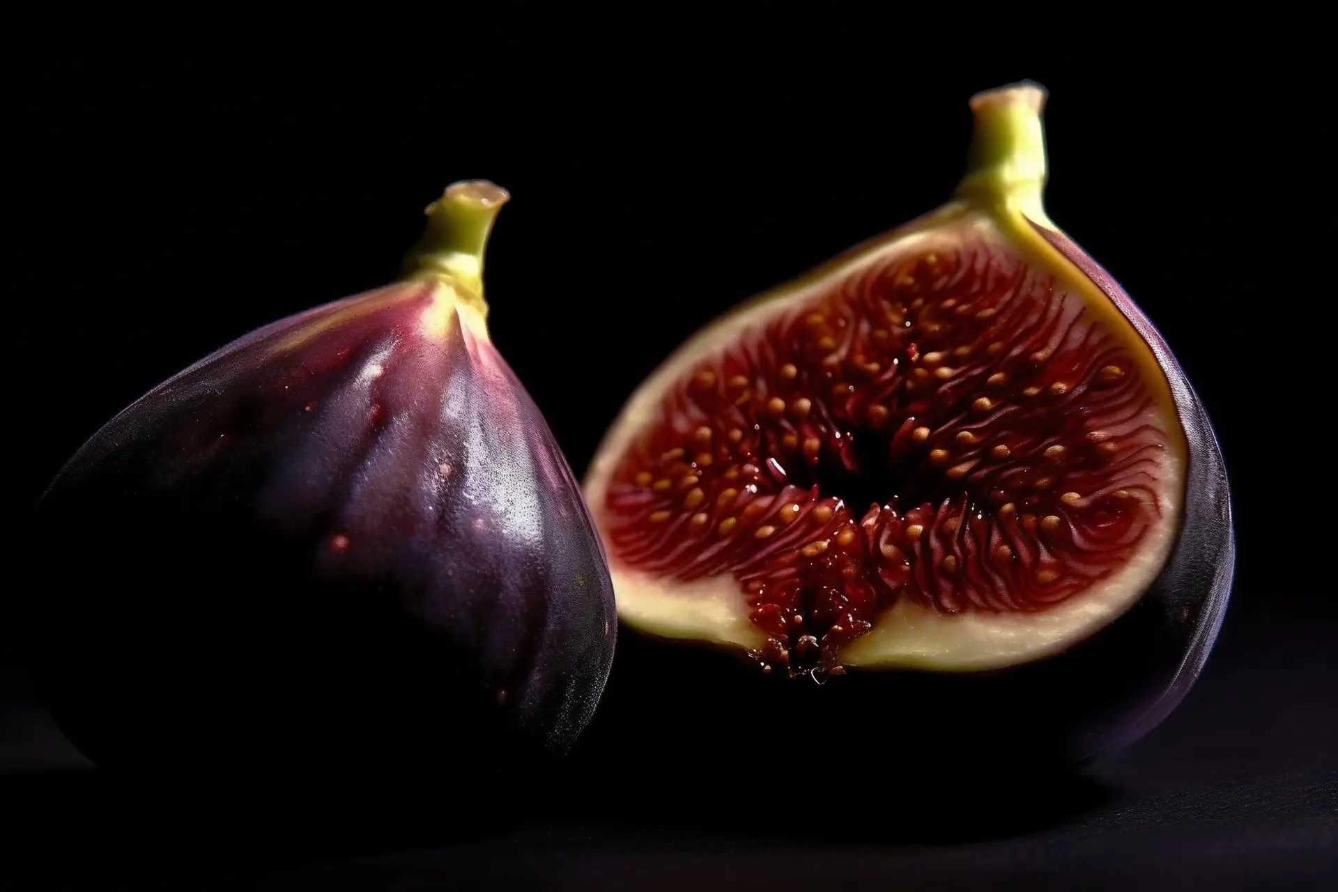 Fresh cut fig detail | Foodiesfeed AI
