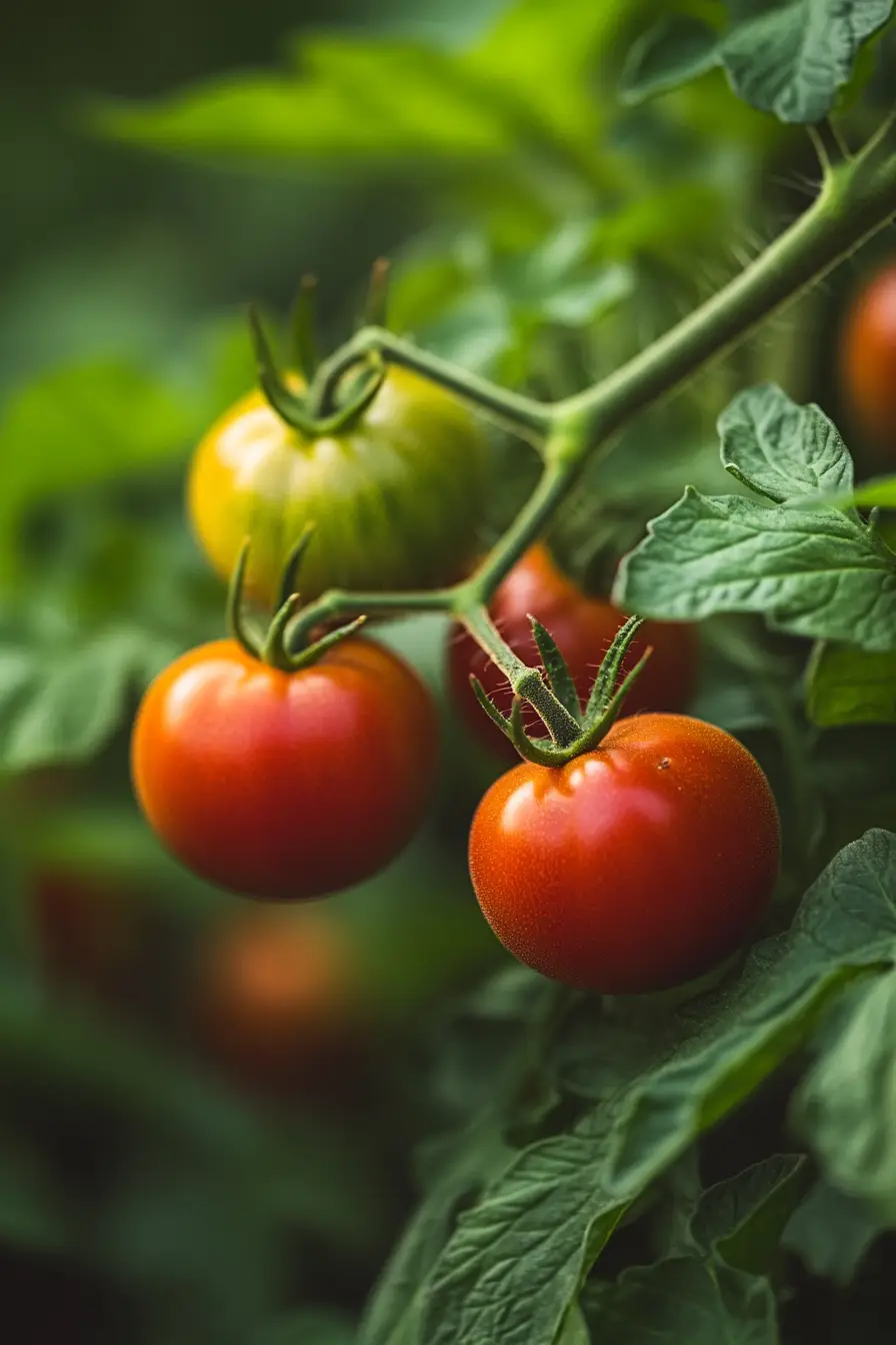 Fresh Ripe Tomatoes on the Vine | Foodiesfeed AI